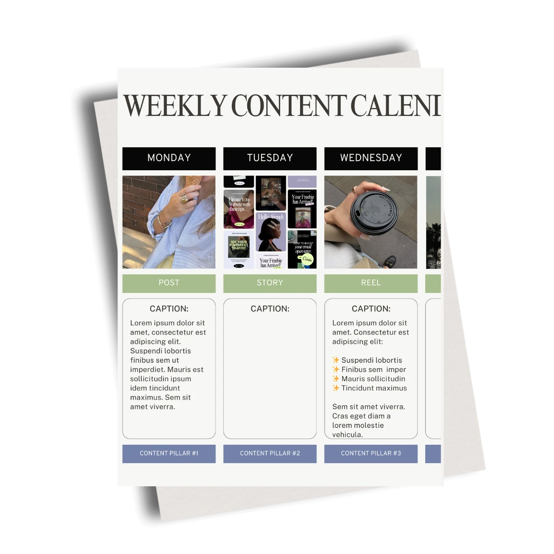 Instagram Weekly Planner - The Blog Social