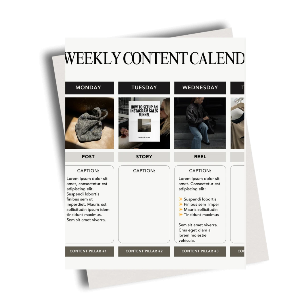 Instagram Weekly Planner - The Blog Social